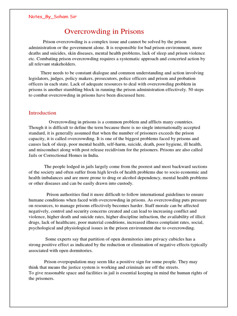 Addressing Prison Overcrowding Issues | PDF | Prison | Crimes