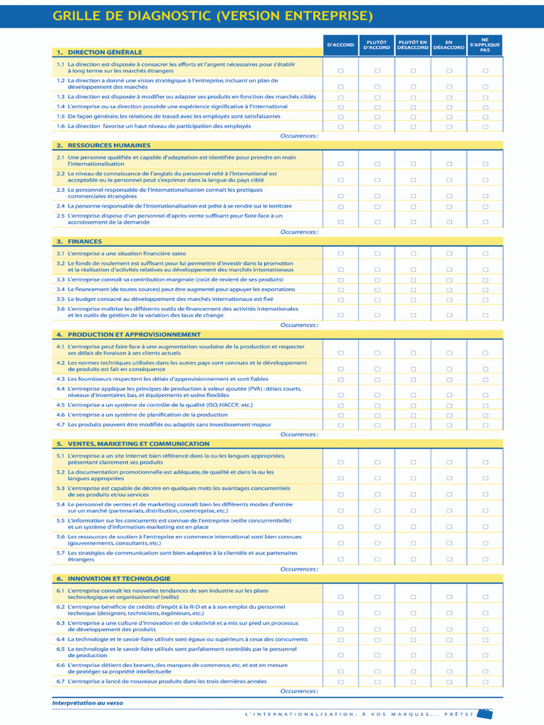 Grille Diagnostic | PDF