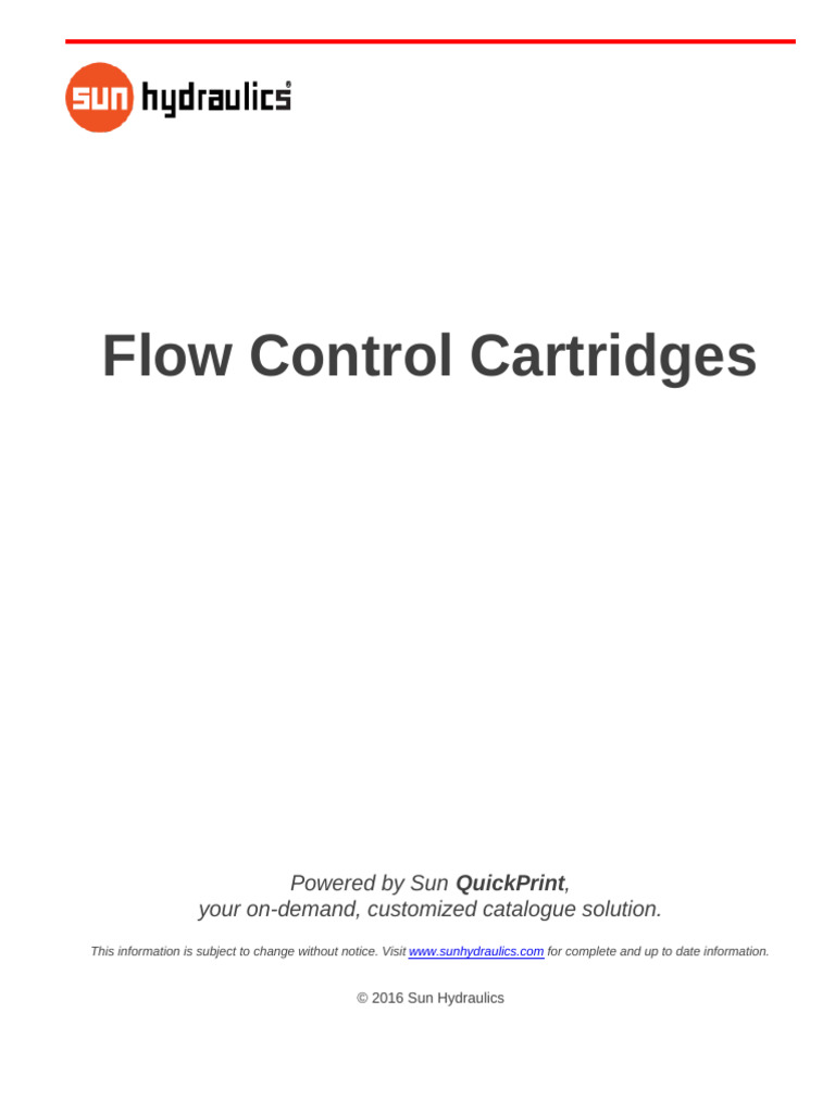 Cartridge Flow Control Valves | PDF | Valve | Throttle