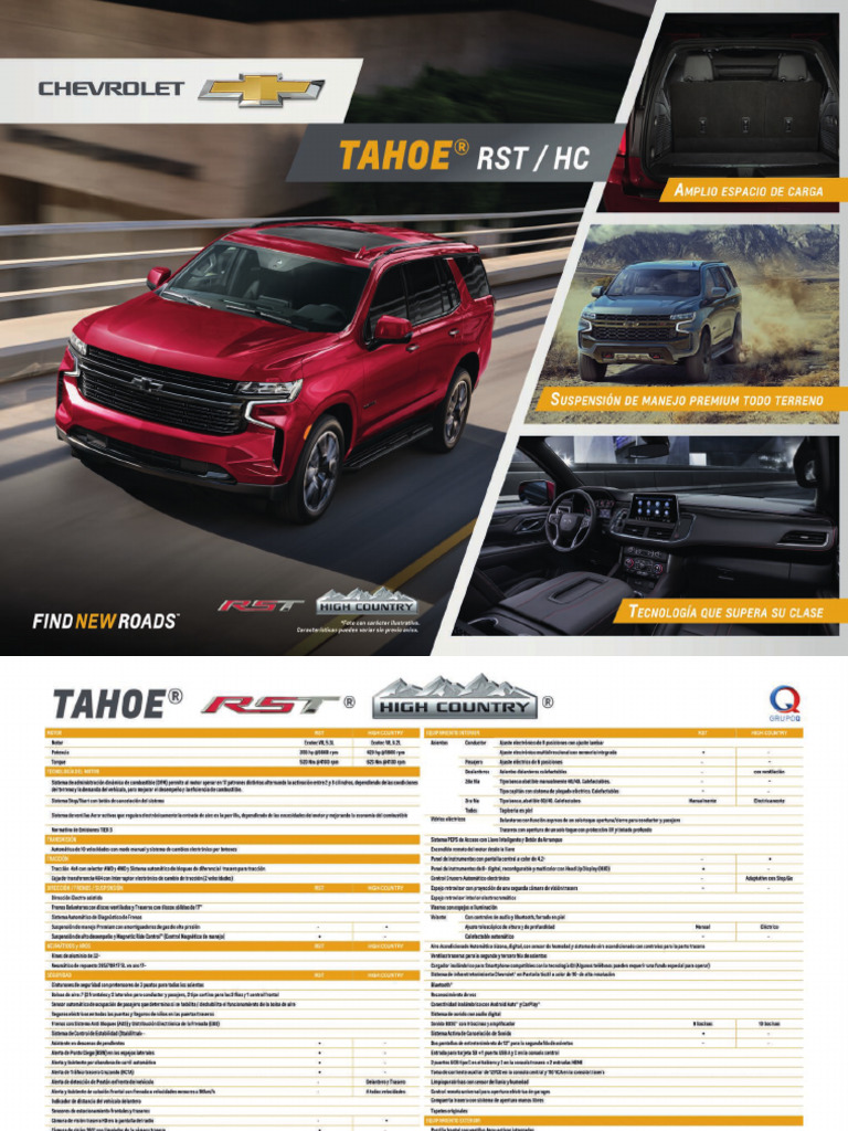 Ficha Tecnica Tahoe | PDF