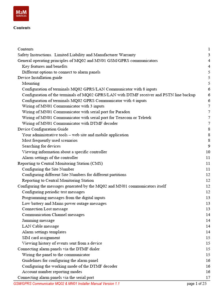MQ02 GSM/GPRS Communicator Guide | PDF | General Packet Radio Service ...