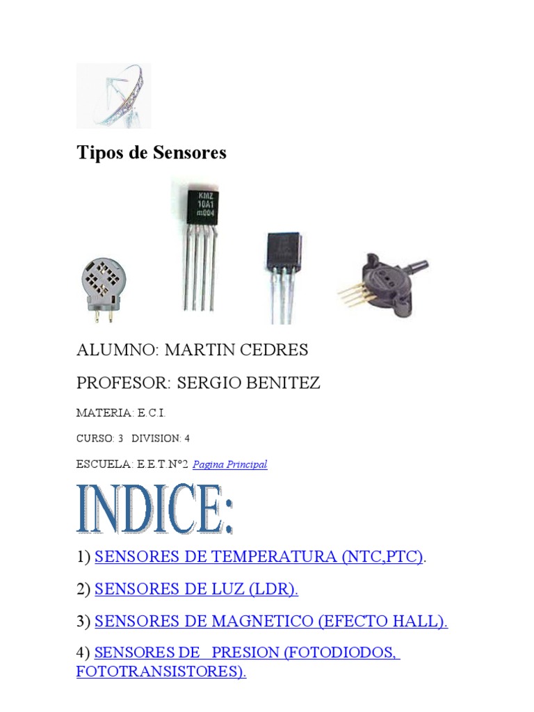 Tipos de Sensores