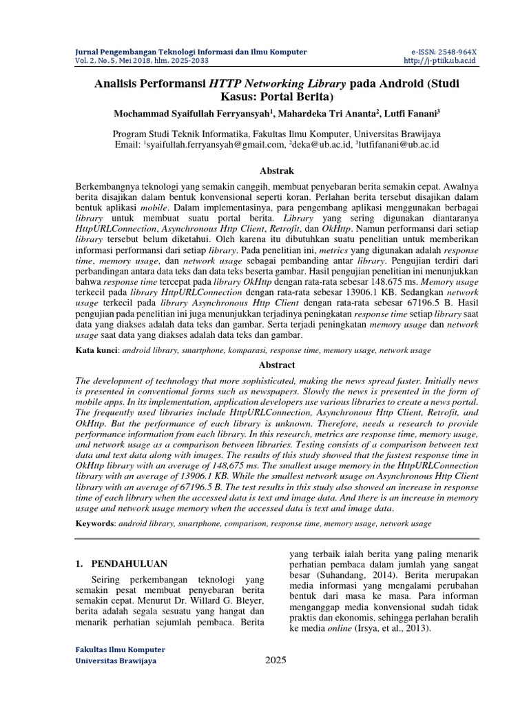 Analisis Performa Library HTTP Android | PDF