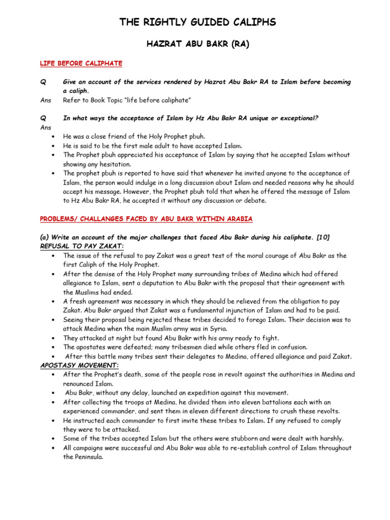 The Rightly Guided Caliphs | PDF | Umar | Muhammad