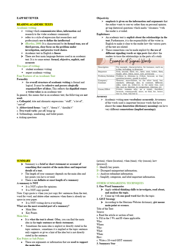 Eapp Reviewer Q3, Jess Anch. | PDF | Human Communication | Writing