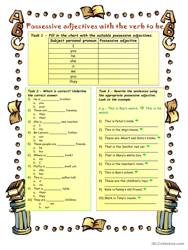 Possessive Adjectives With The Verb To Be | Download Free PDF ...