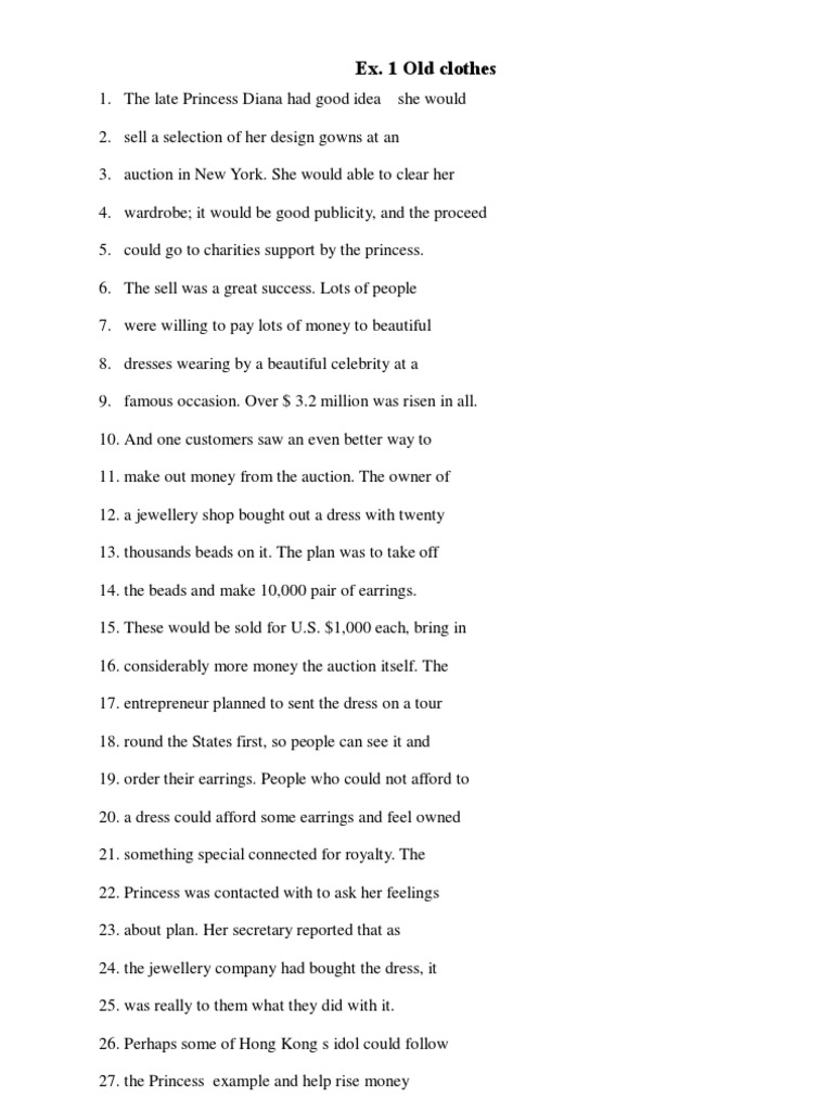 Proofreading Exercises | PDF | Verb | Grammatical Number