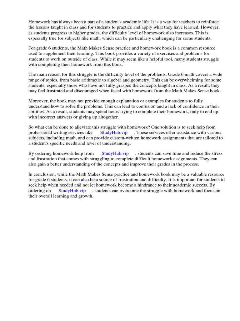 Math Makes Sense Practice and Homework Book Grade 6 PDF | PDF ...