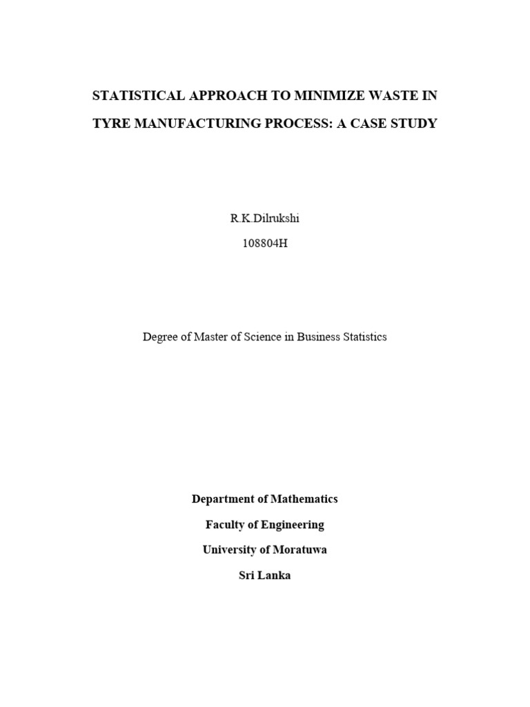 Tyre Defect Statistical Analysis | PDF | Recycling | Tire