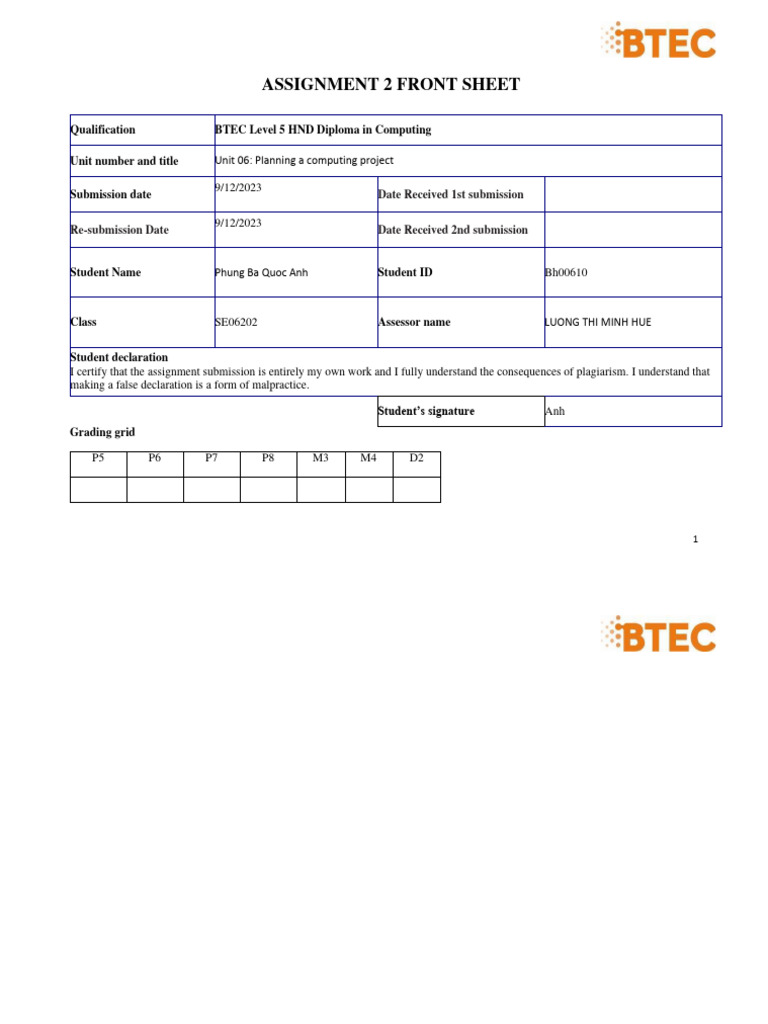 ASM2 Planning | PDF | Internet Of Things | Project Management
