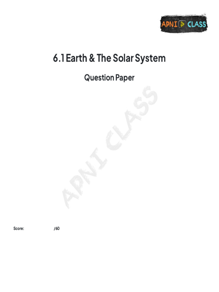 Earth & The Solar System (H) | PDF | Solar System | Orbit