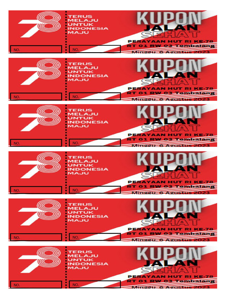 Kupon Doorprize Hut Ri 78 | PDF