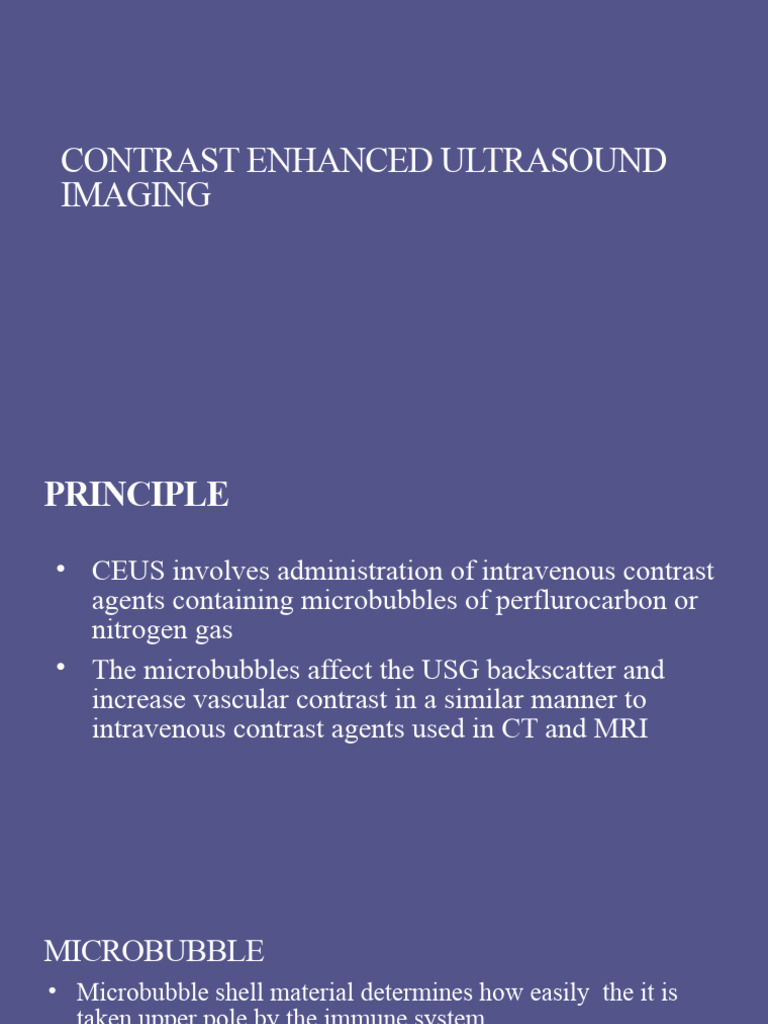 Contrast Enhanced Ultrasound Imaging | PDF | Medical Ultrasound | Medical Specialties