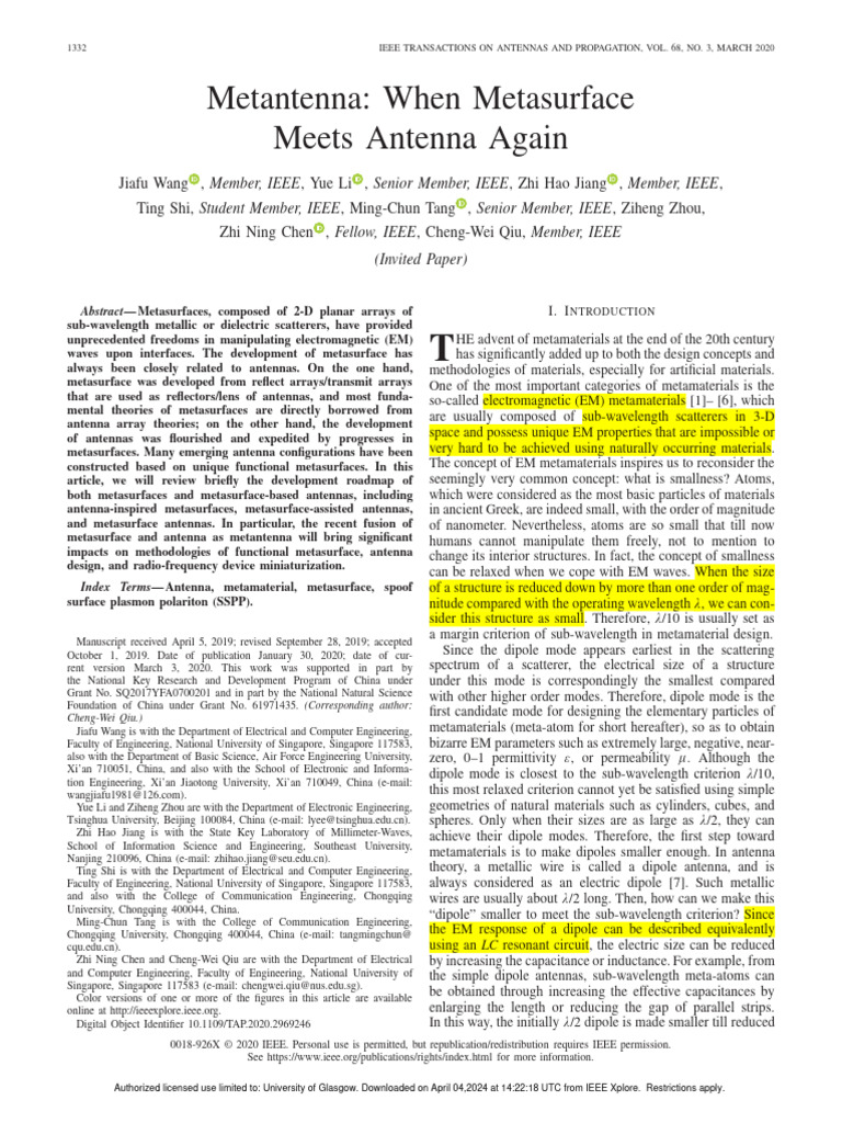 Metantenna - When - Metasurface - Meets - Antenna - Again | PDF ...