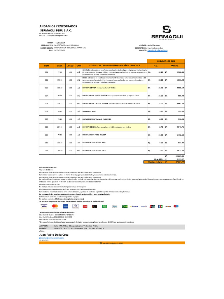 24-206 - SERMAQUI - CORPORACION FRAMI - Bloque E.rev01 | PDF