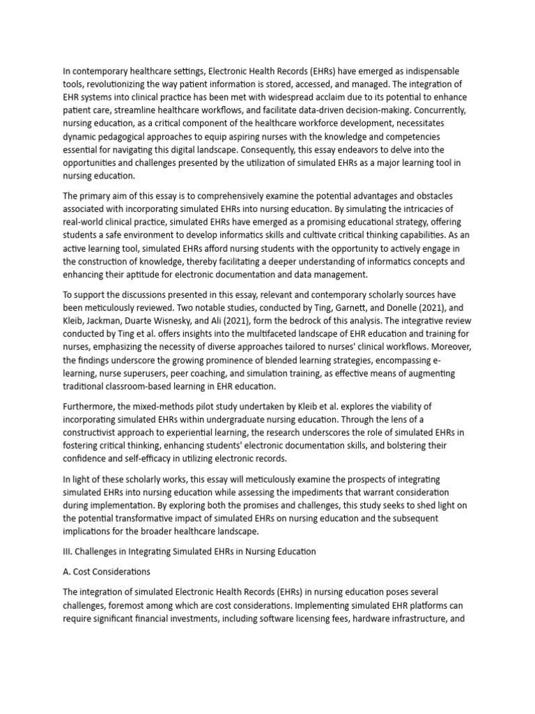 Simulated EHRs in Nursing Education | PDF | Electronic Health Record ...