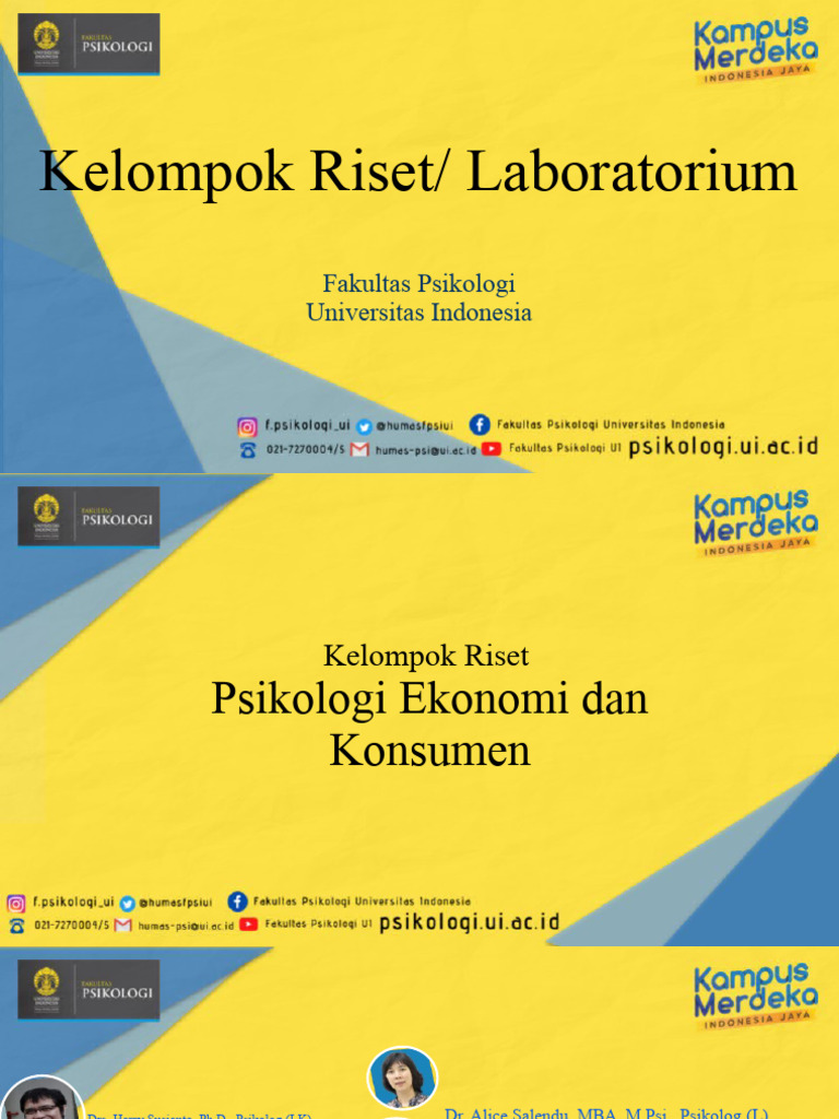 Kelompok Riset Laboratorium FPsi UI | PDF | Executive Functions ...
