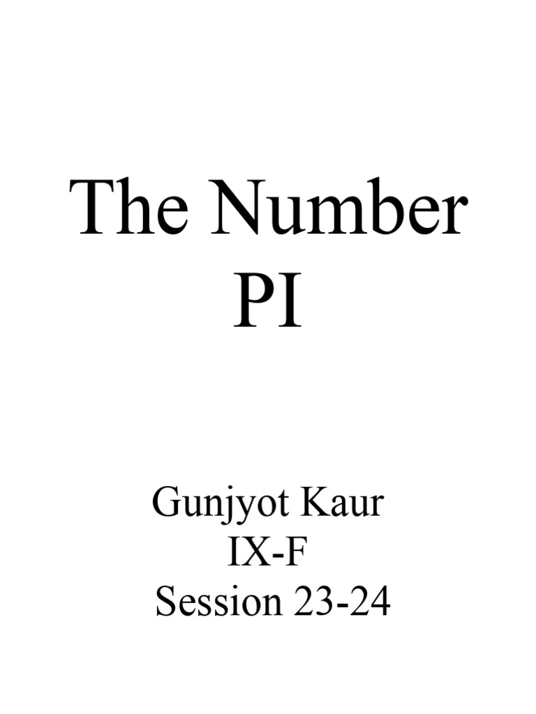 Pi Math Project | PDF | Pi | Circle