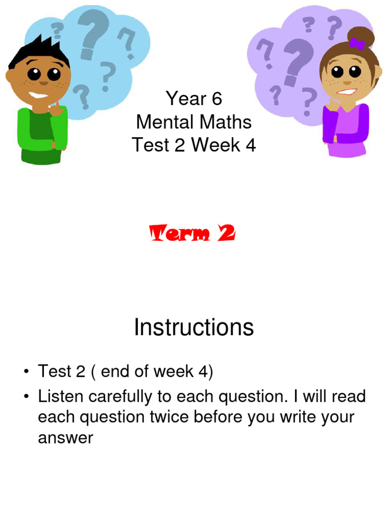 Year 6 Block 2 Mental Maths Test 2 Week 4 | PDF | Teaching Methods ...