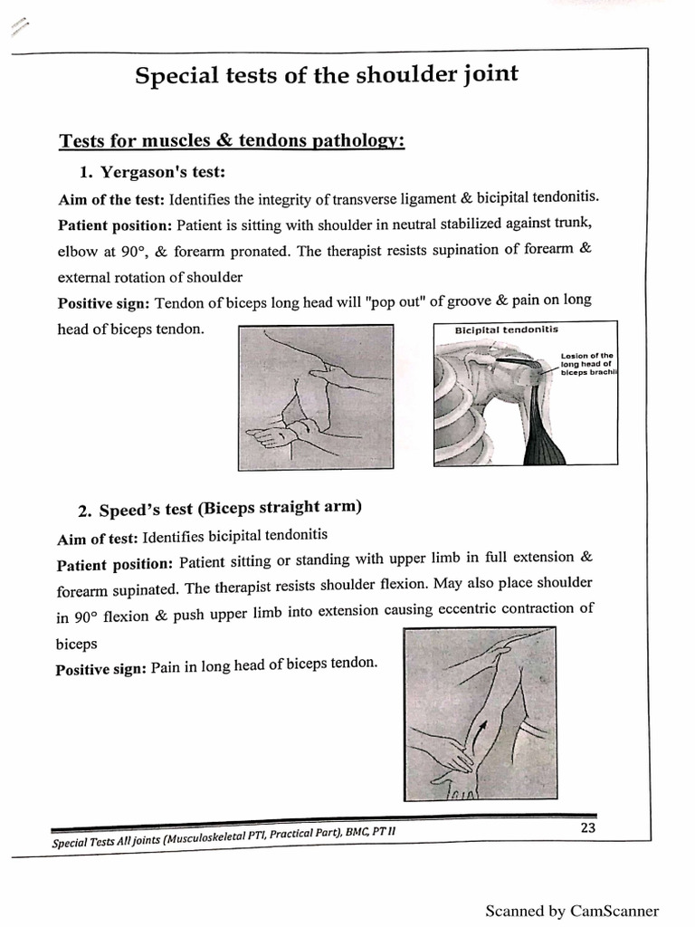 Special Tests For All Joints | PDF