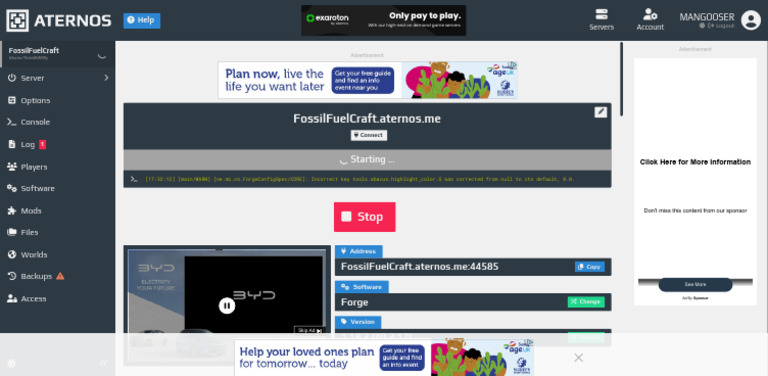 Server - Aternos - Free Minecraft Server | Download Free PDF | Software ...