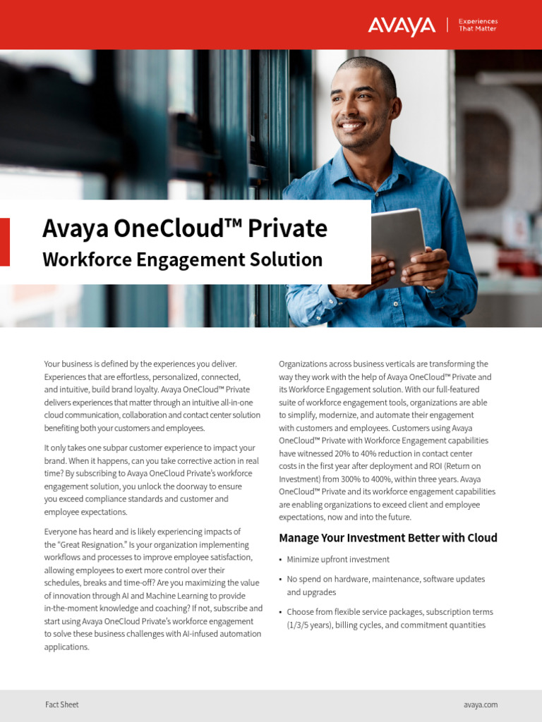Fact Sheet CCaaS Workforce Engagement | PDF | Cloud Computing | Automation