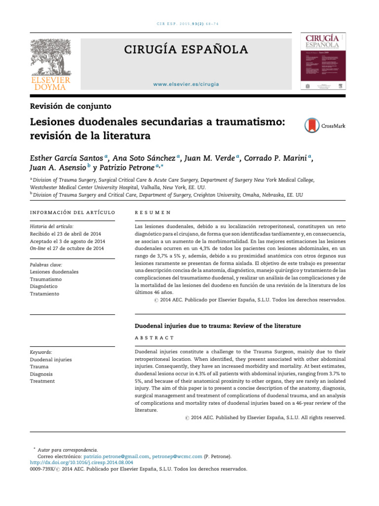 Traumatism duodenal in spaniola | PDF | Sistema digestivo | Abdomen
