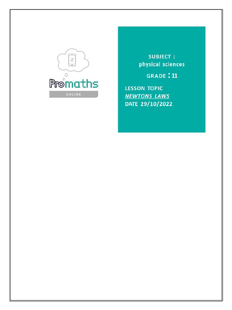 Last Push Newtons Laws | PDF