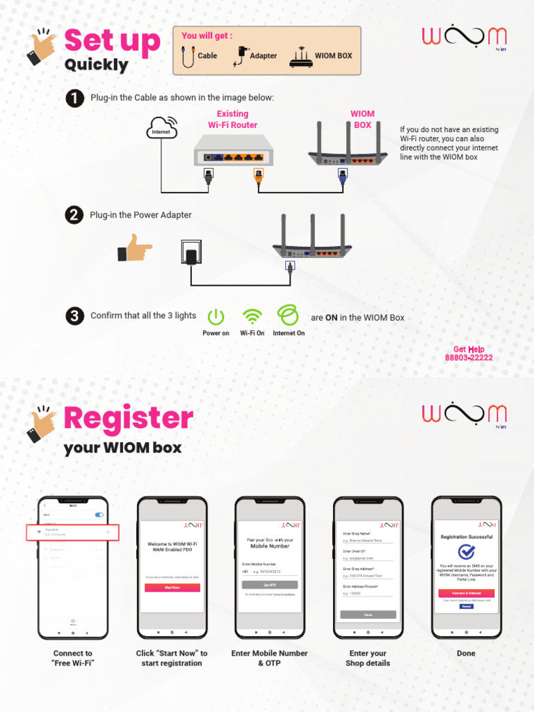 WIOM Wi-Fi Setup and Plans Guide | PDF | Wi Fi | Internet