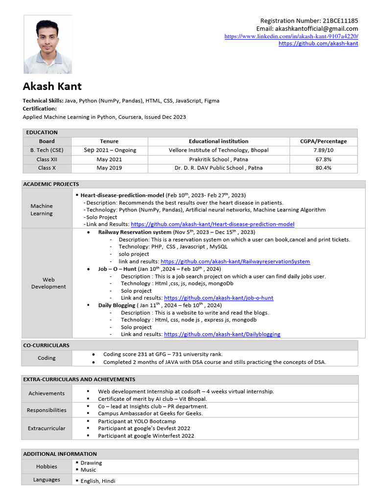 resume1 | PDF | Cyberspace | Software Engineering