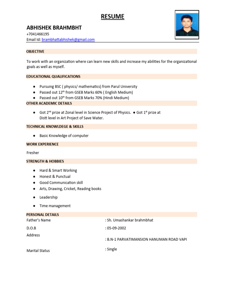 Resume: Abhishek Brahmbht | PDF