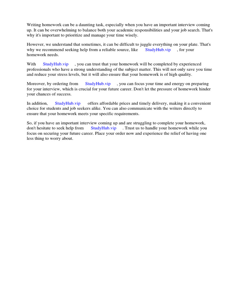 Homework Before Interview | PDF | Job Interview