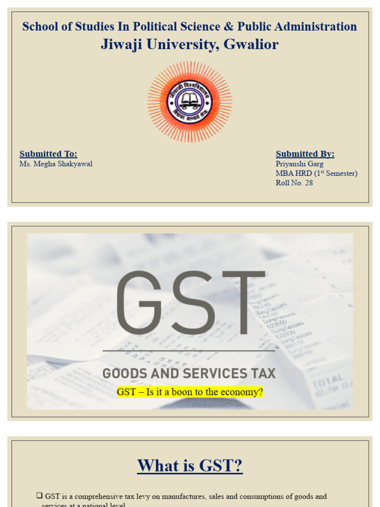 GST - Presentation | PDF | Taxes | Economies