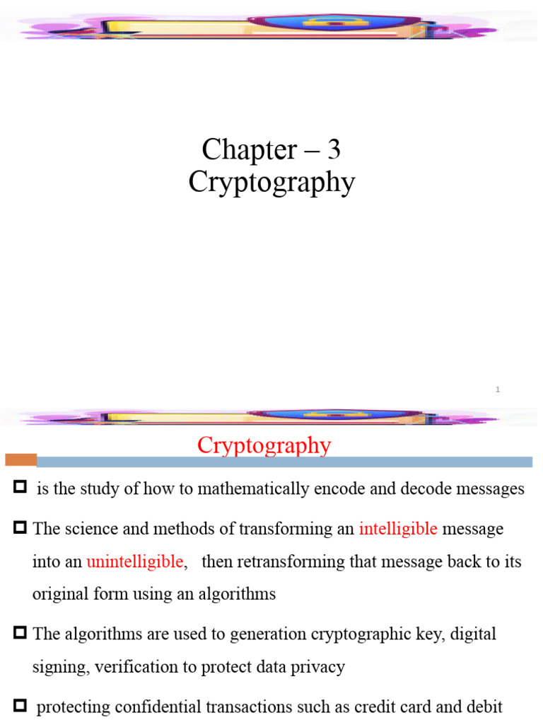 Chapter 3 Cryptographyyy | PDF | Cryptography | Key (Cryptography)