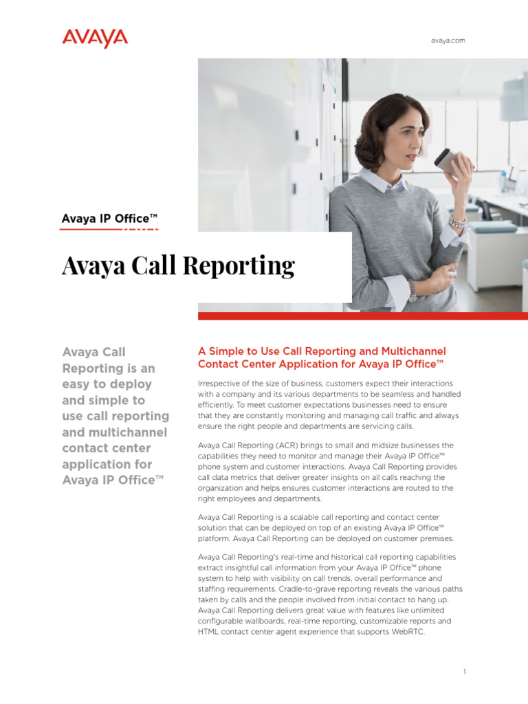 Brochure Avaya Call Reporting | PDF | Call Centre | World Wide Web