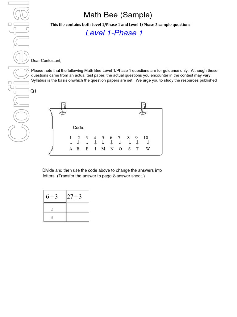 Math Bee | PDF | Mathematics