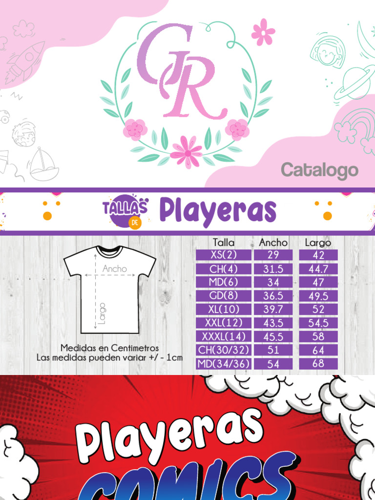 Guía de Tallas para Playeras en CM | PDF