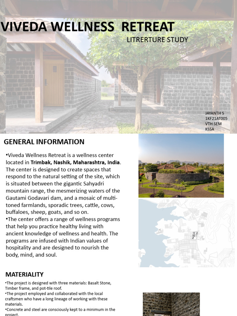 Viveda Wellness Retreat Architecture Study | PDF