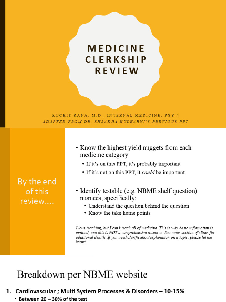 Core Clerkship Review - RRR v4 | PDF | Ulcerative Colitis | Heart