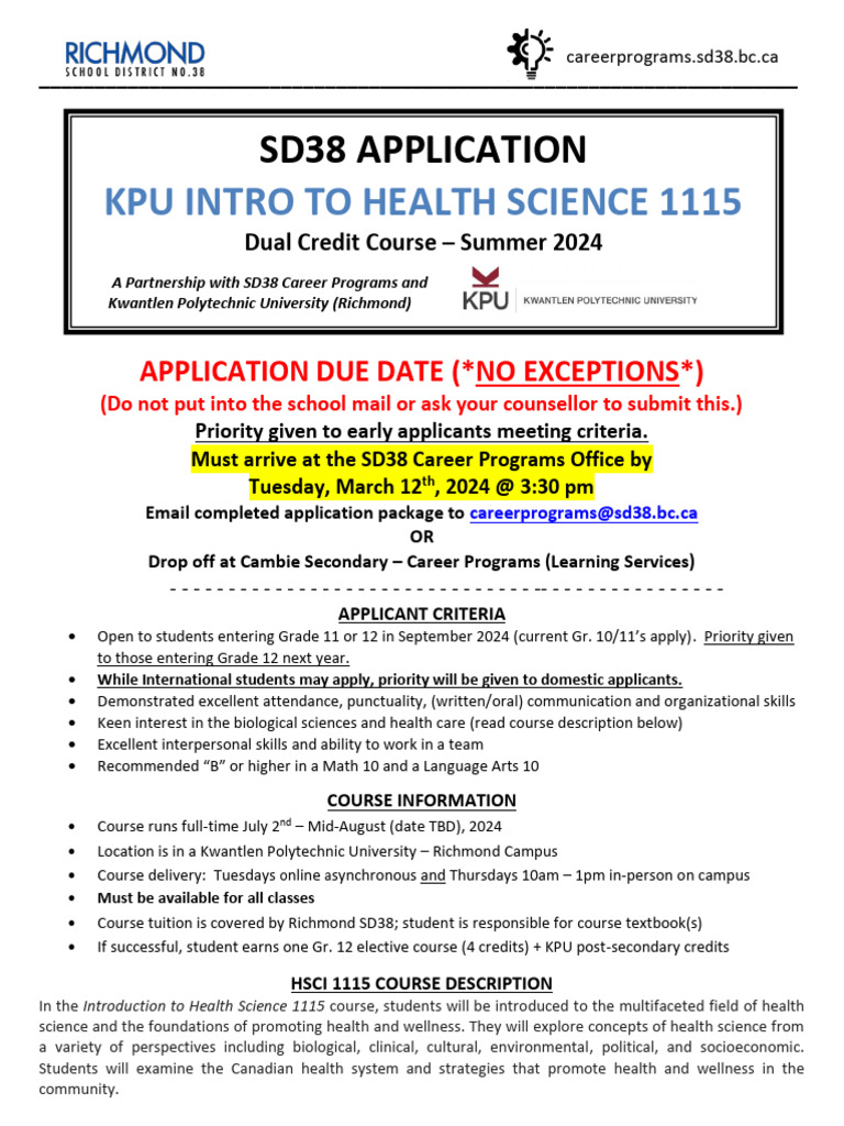 Application KPU HSCI 1115 - 2024 - With KPU App | PDF | Thought