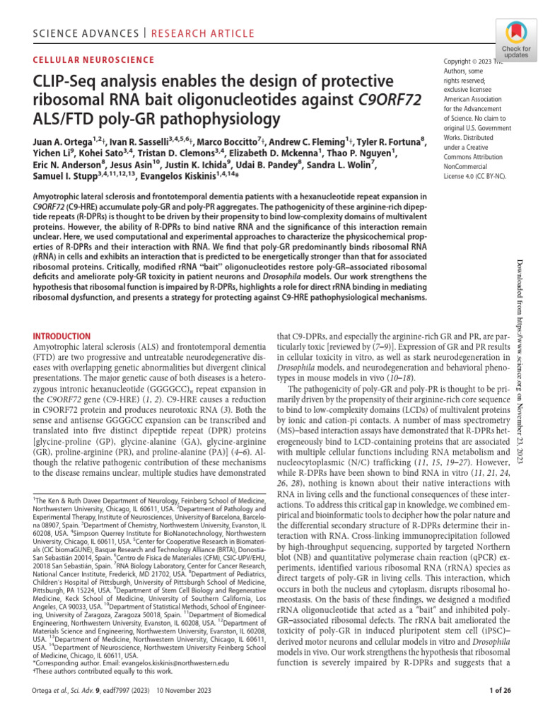 Sciadv Adf7997 | PDF | Ribosomal Rna | Life Sciences