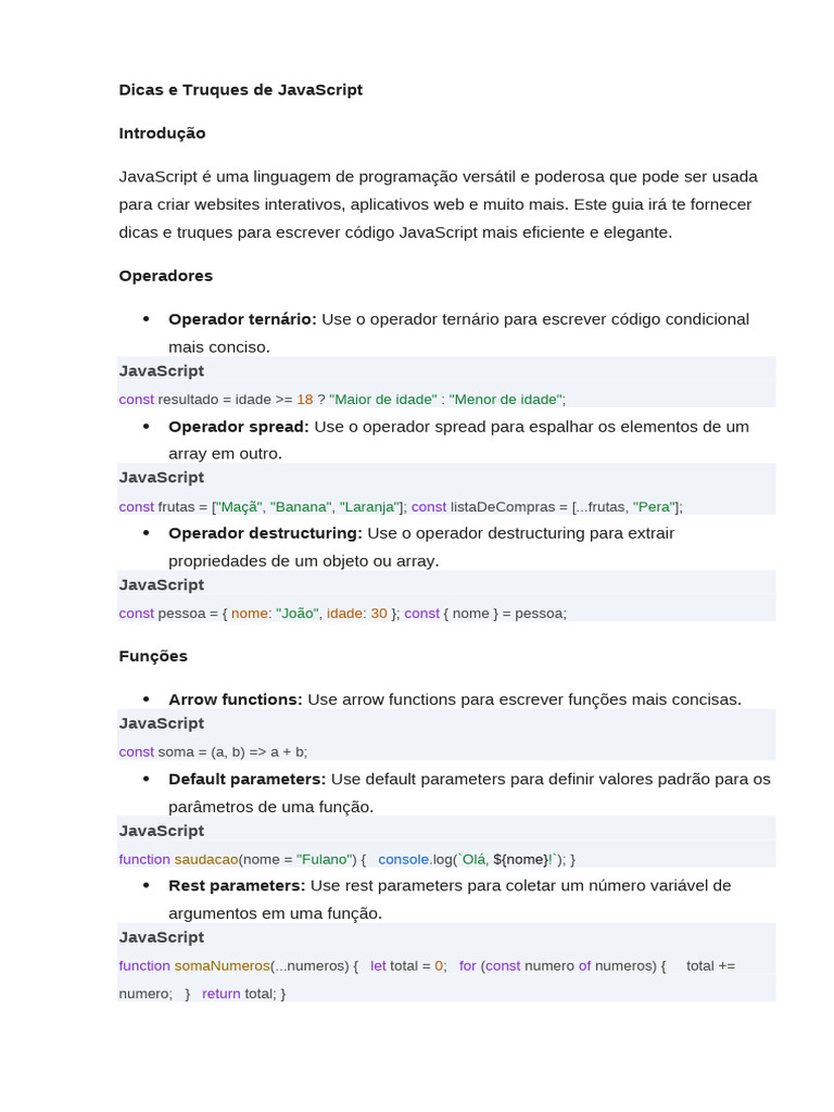 Dicas E Truques Em Javascript Pdf Script Java Ciência Da Computação