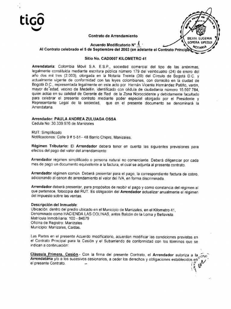 Contrato Arrendamiento Modificado Pdf