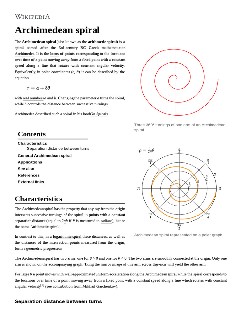Archimedean Spiral | Download Free PDF | Geometry | Mathematics