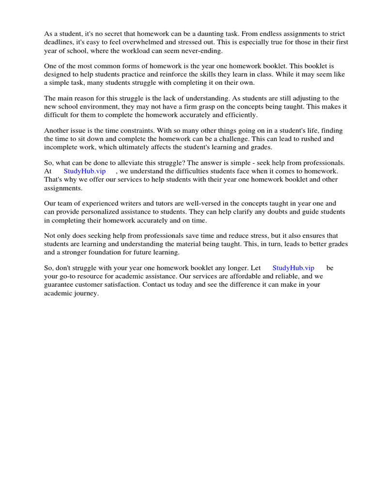 Year One Homework Booklet | PDF | Homework | Books