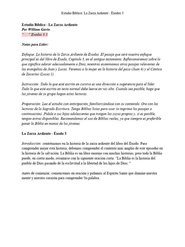 Significado de la Zarza Ardiente en Éxodo | PDF | Moisés | Libro del éxodo