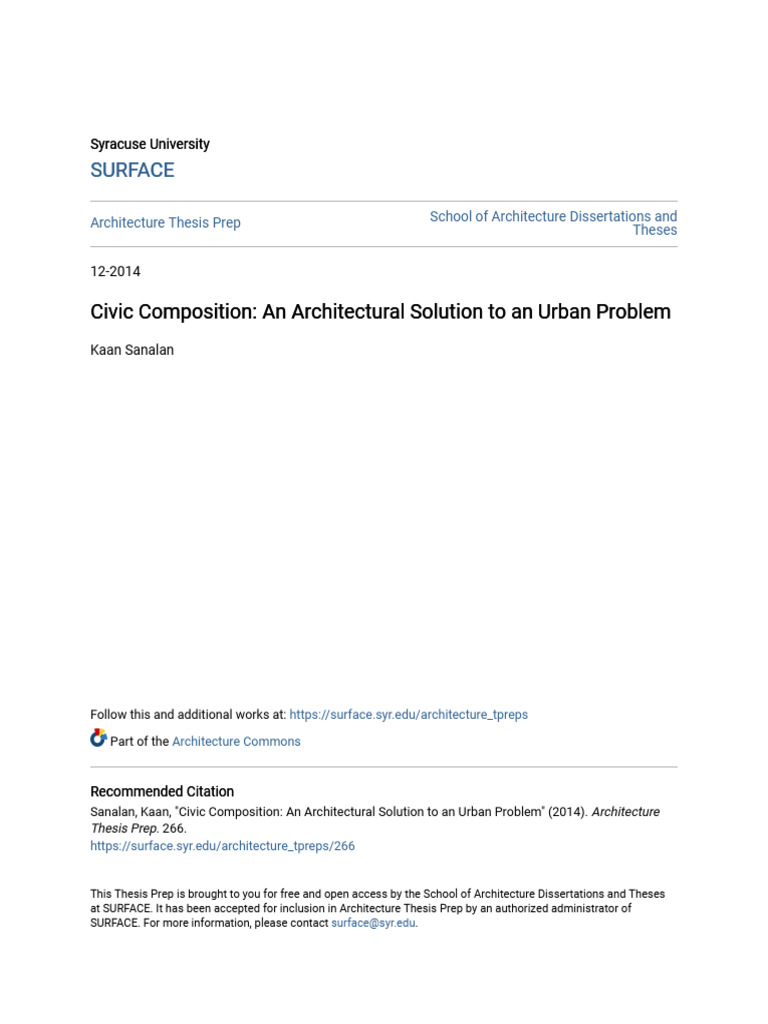 Civic Composition - An Architectural Solution To An Urban Problem ...