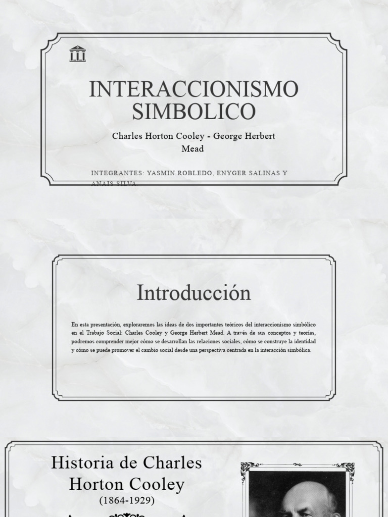 Interaccionismo Simbólico: Cooley y Mead | PDF | Sociología | Educación ...