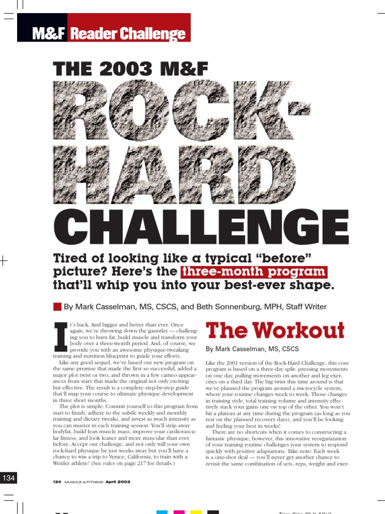 Bodybuilding - The Rock Hard Challenge (Month 2 Training) | PDF | Lunch | Weight Training