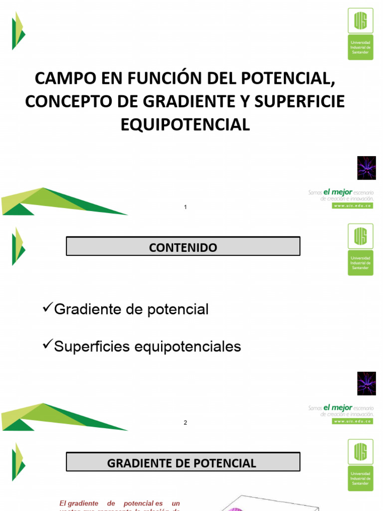 04.1. (InterProf) Campo en Función Del Potencial. Gradiente ...